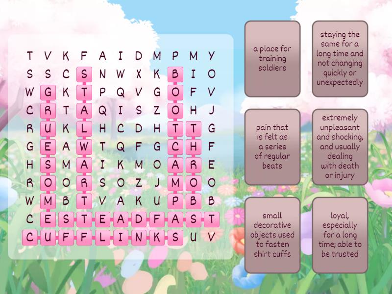 Reading & Speaking Club. Part 1. Ch 43-58 definitions - Wordsearch