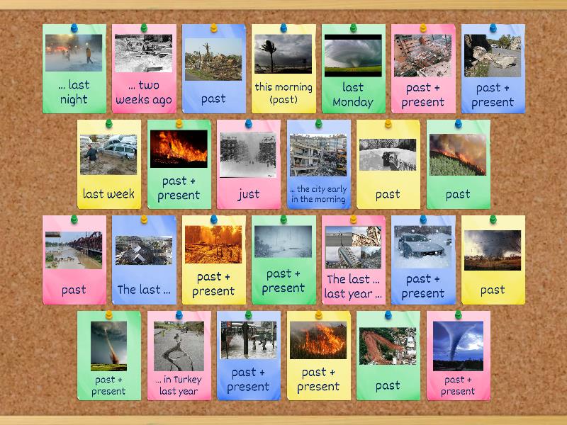 natural disasters_tenses - Flip tiles