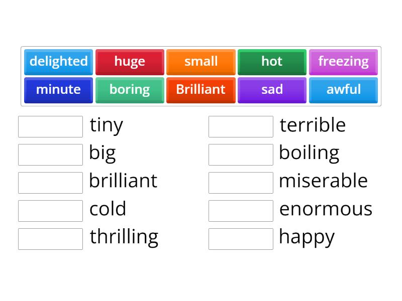 Think 3 Unit 6 Extreme adjectives: Opposites - Match up