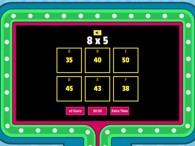 Multiplication: 6, 7, 8, 9 - Gameshow quiz