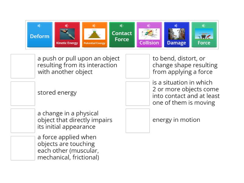 Science - Contact Forces #1-7 - Match up