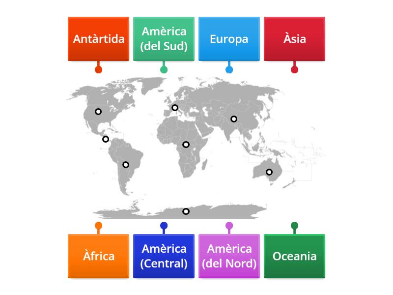 Els continents - Labelled diagram