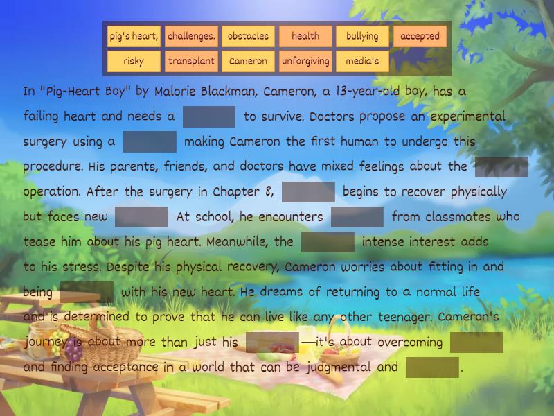 Pig-Heart Boy - Complete the sentence