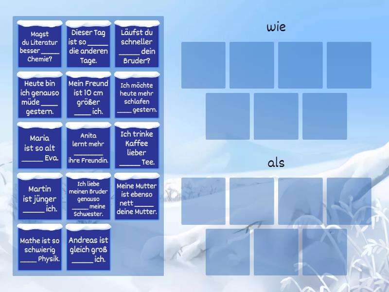 wie oder als? - Group sort