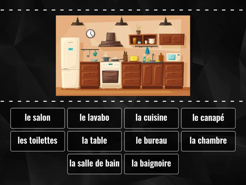Vocabulaire: les pieces et objets de la maison - Find the match