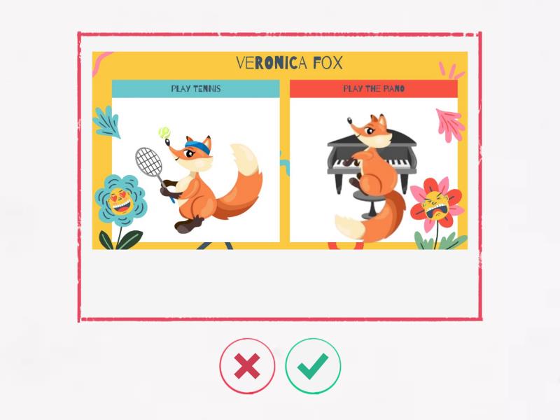 Say Present Simple positive&negative sentences - Tarjetas flash