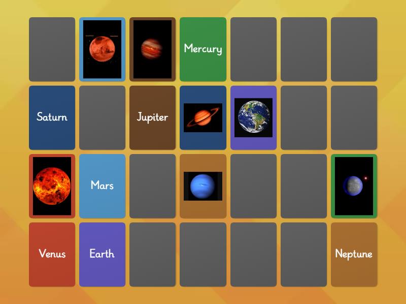 The Solar System MEMORY - Matching pairs