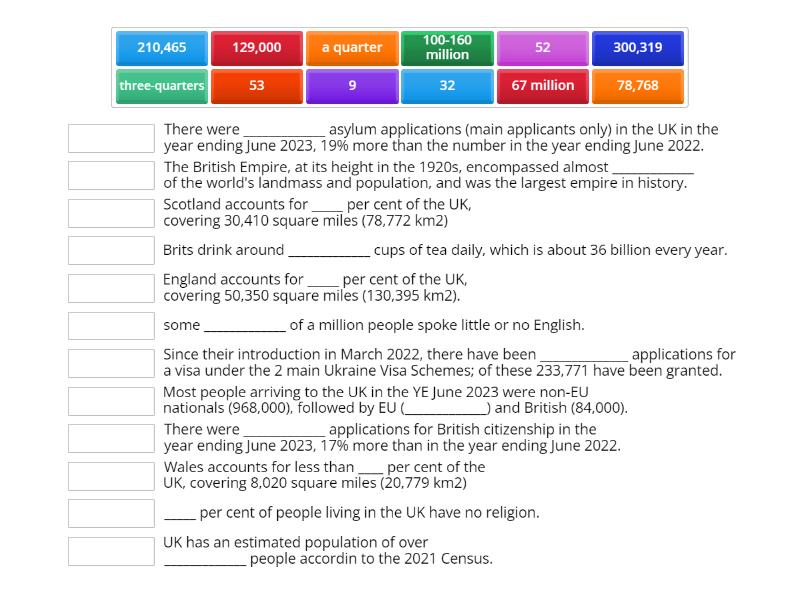 UK in Numbers - Match up
