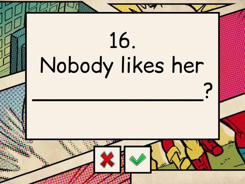 ЦТ Tag-questions - exceptions - part 1 - Flash cards