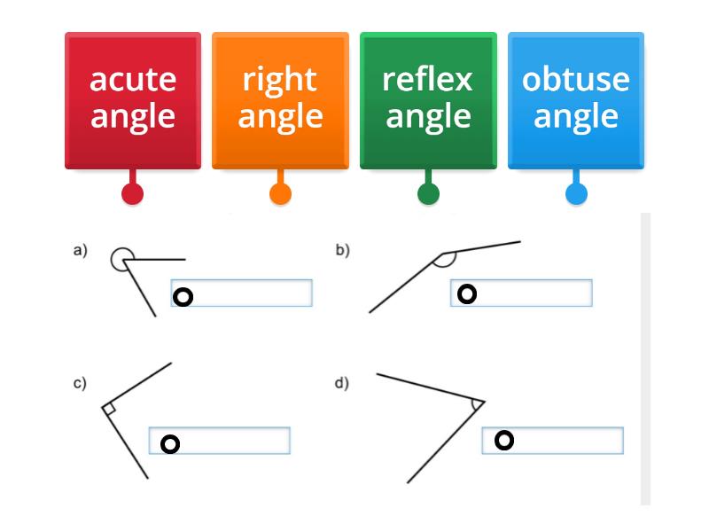 Types of Angles - Labelled diagram