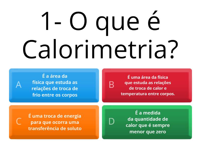 FIS ::: Calorimetria - Cuestionario