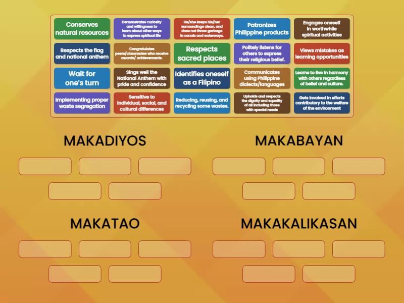Filipino Core Values - Group sort