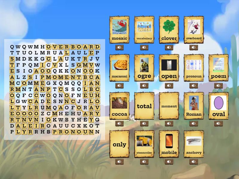 3rd Grade Spelling Words Long O - Wordsearch