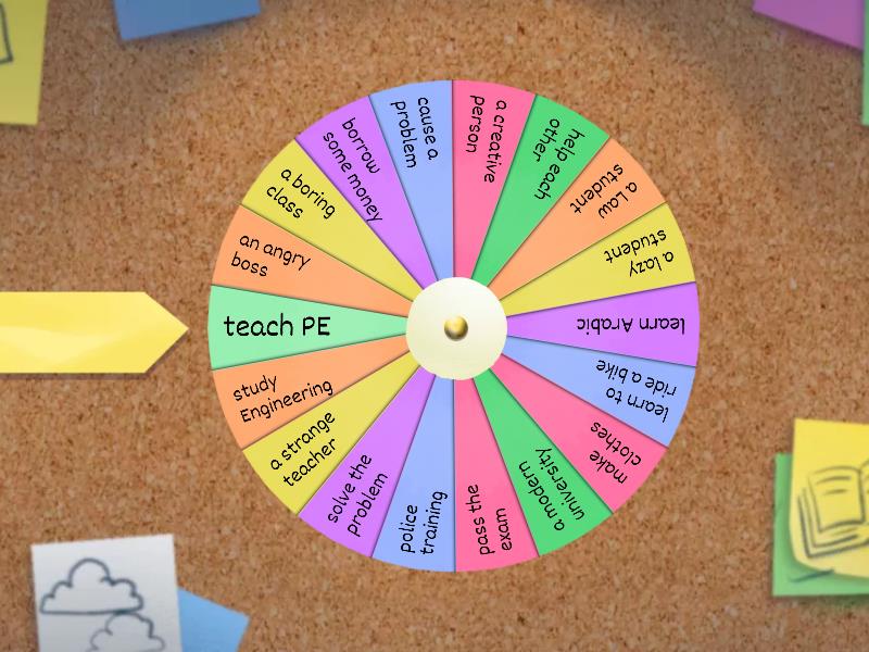 School and university vocabulary - Spin the wheel