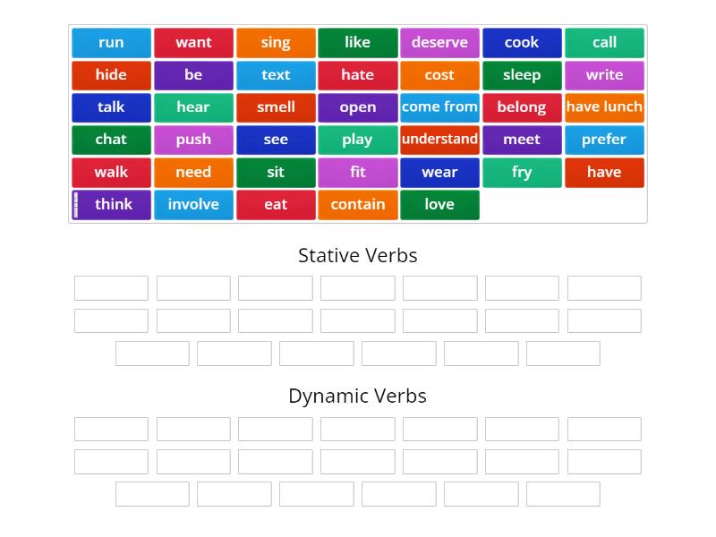 Life 4 - Unit 1A Stative and Dynamic Verbs (part 2) - Group sort