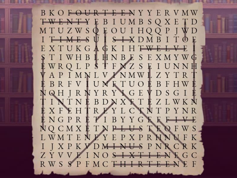 signes 20 numbers match - Wordsearch