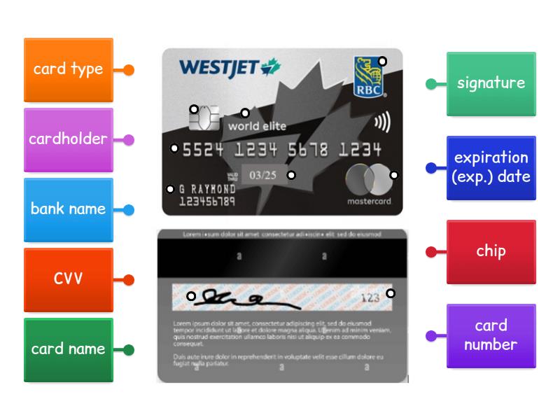 parts of a credit card - Labelled diagram