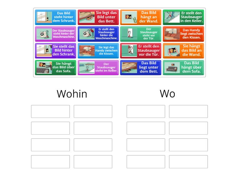 Wohin oder wo? - Group sort