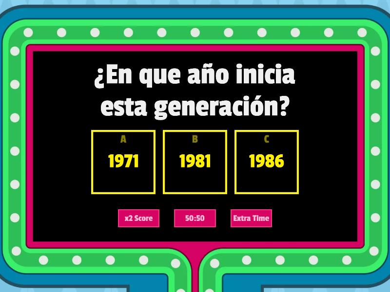 MILLENNIALS - Gameshow quiz