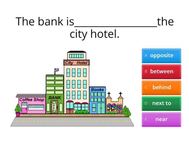 K3 - U3 - PREPOSITIONS OF PLACE - IN THE CITY - Questionário