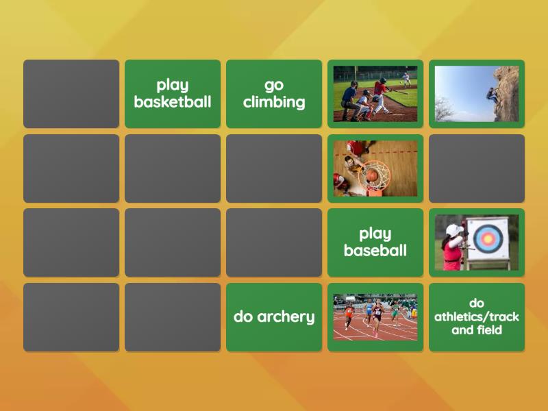 sports memory game - Matching pairs