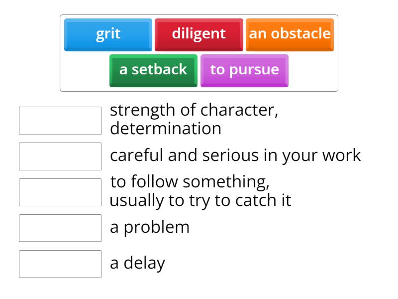 Vocabulary: Growth mindset - Match up