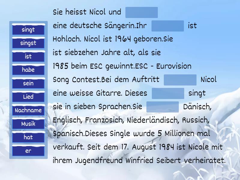 Nicol - Complete the sentence