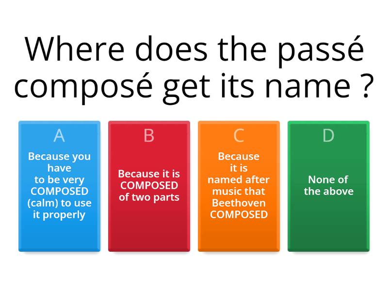 Passé composé - Quiz