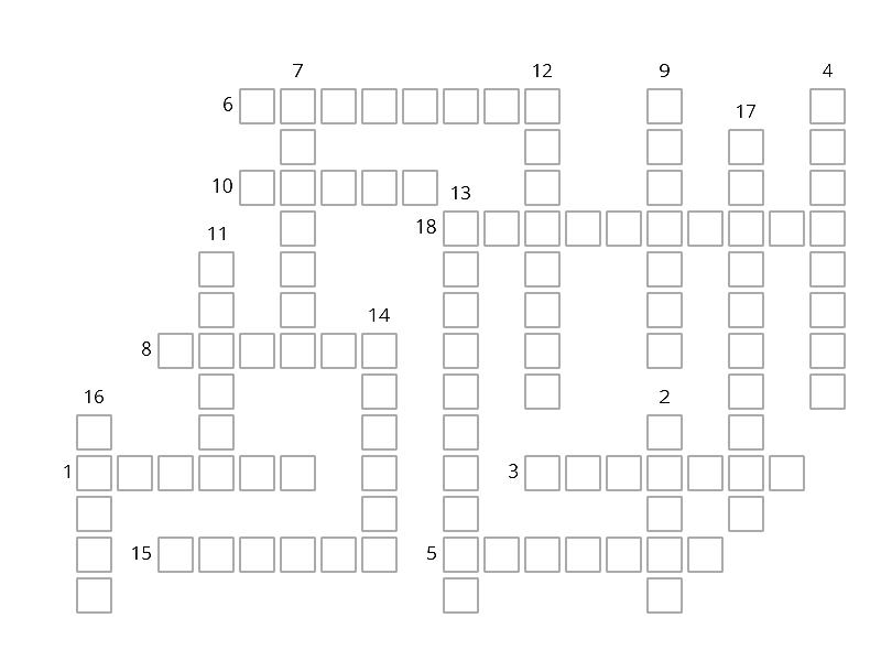 Unité 6 - Regular French 'er' verbs - Crossword