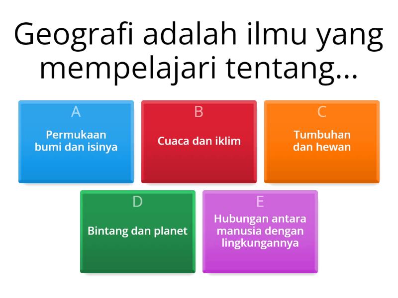 Pengertian Geografi - Cuestionario