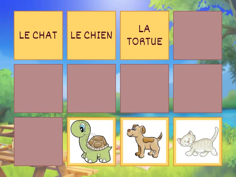 Jeu de memoire: ANIMAUX DOMESTIQUES - Matching pairs