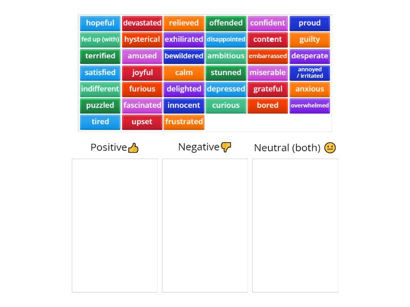 Feelings and emotions (B2 vocabulary) - Group sort