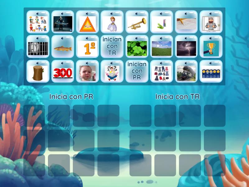 Clasifiquemos con la silaba inicial TR o Pr - Group sort