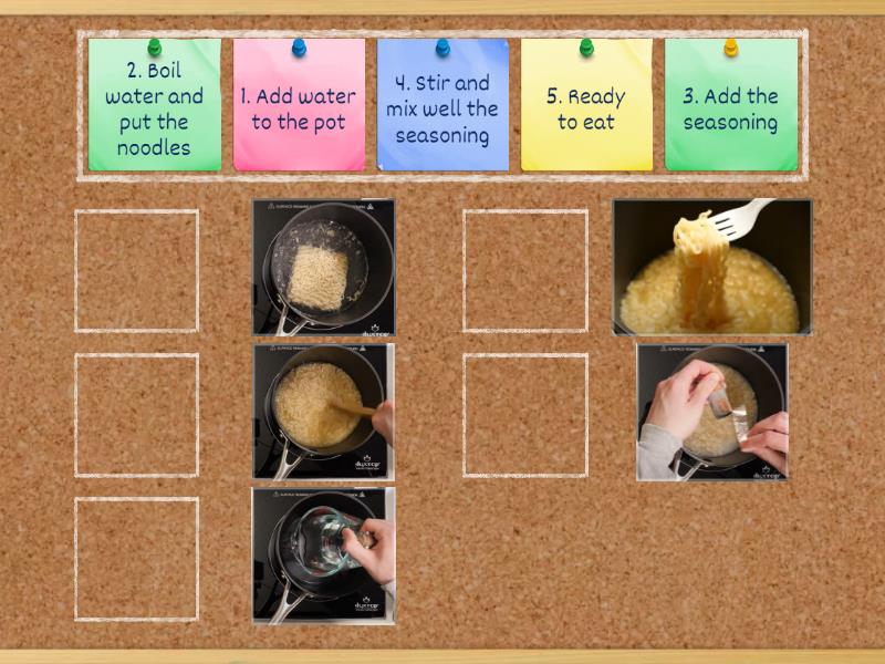Steps in Cooking the Noodles - Match up