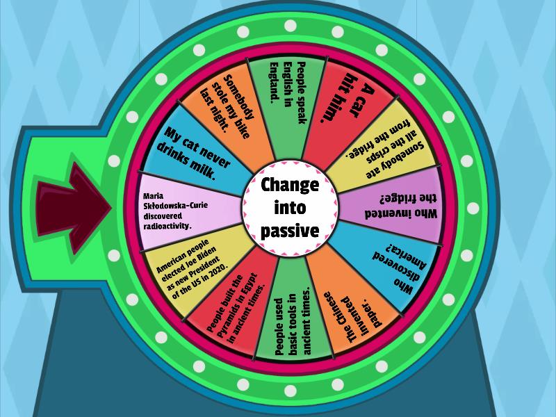 Passive voice-FCE - Spin the wheel