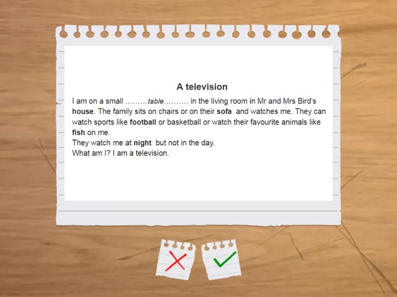 a television - Flash cards