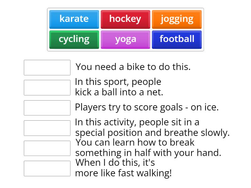 Types of sport - Match up