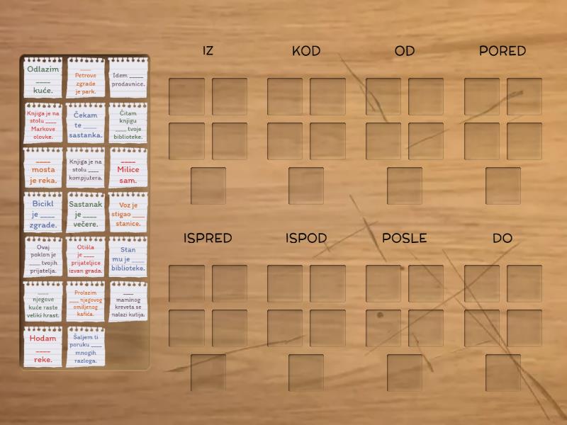 Genitive - prepositions - Group sort