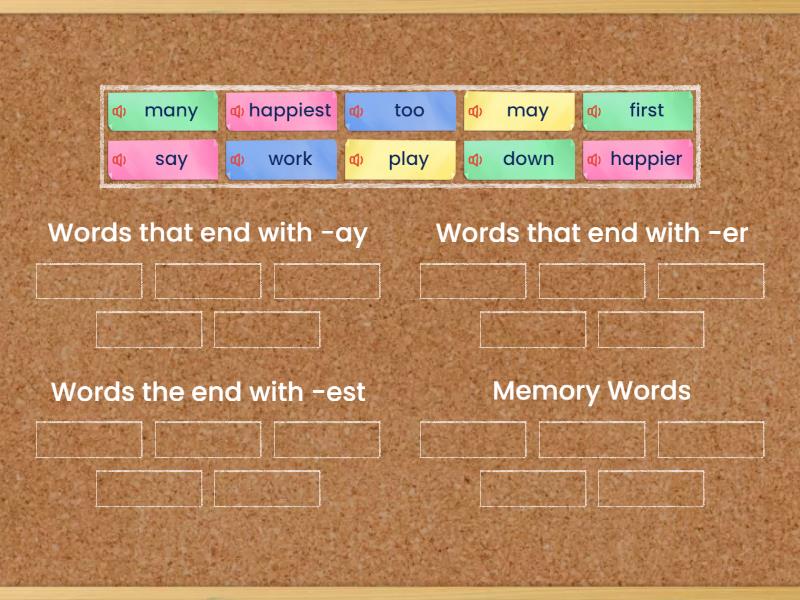 Unit 10 Week 2 Word Sort - Group sort