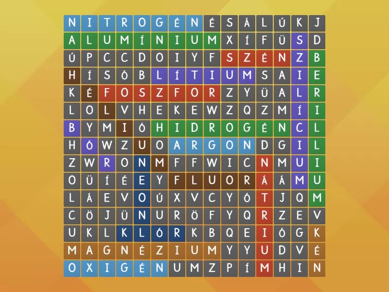 Elemek - Wordsearch
