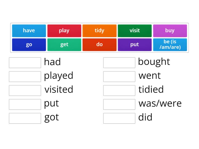 Past tense action verbs_WS7 - Match up