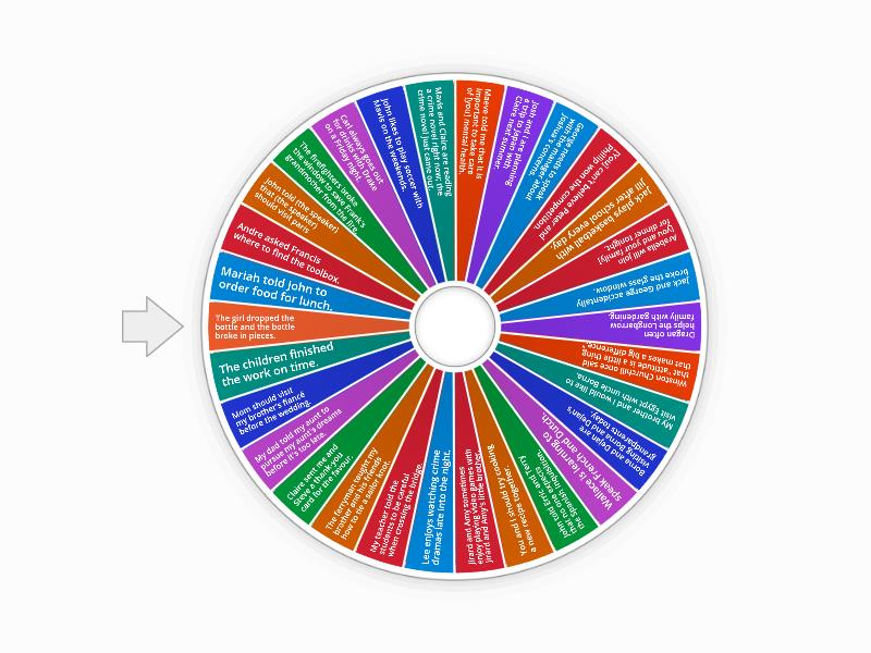 Subject / Object Pronouns - Spin the wheel