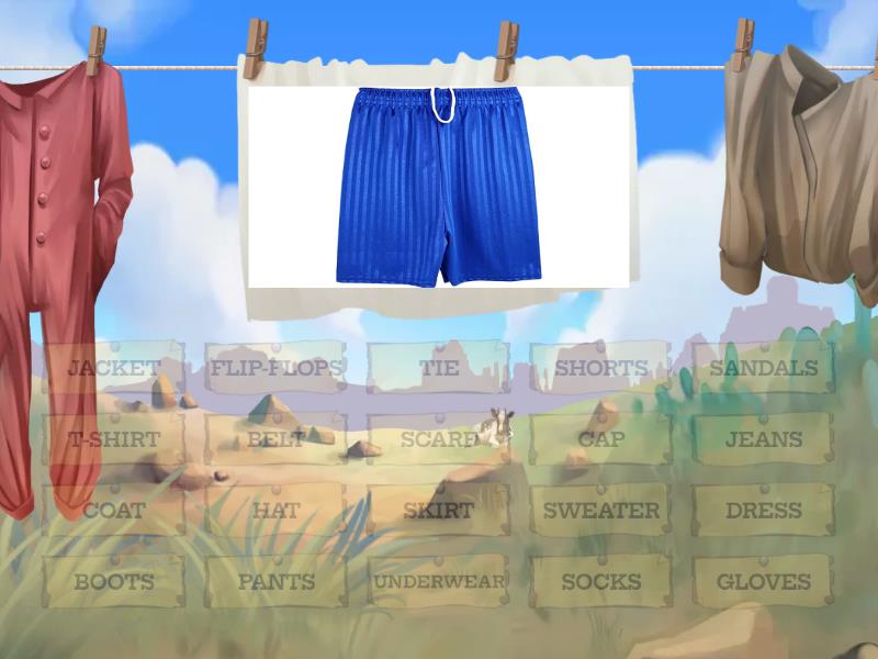 CLOTHES VOCABULARY - Find the match