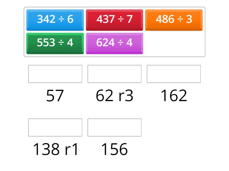 Division Practice - Match up