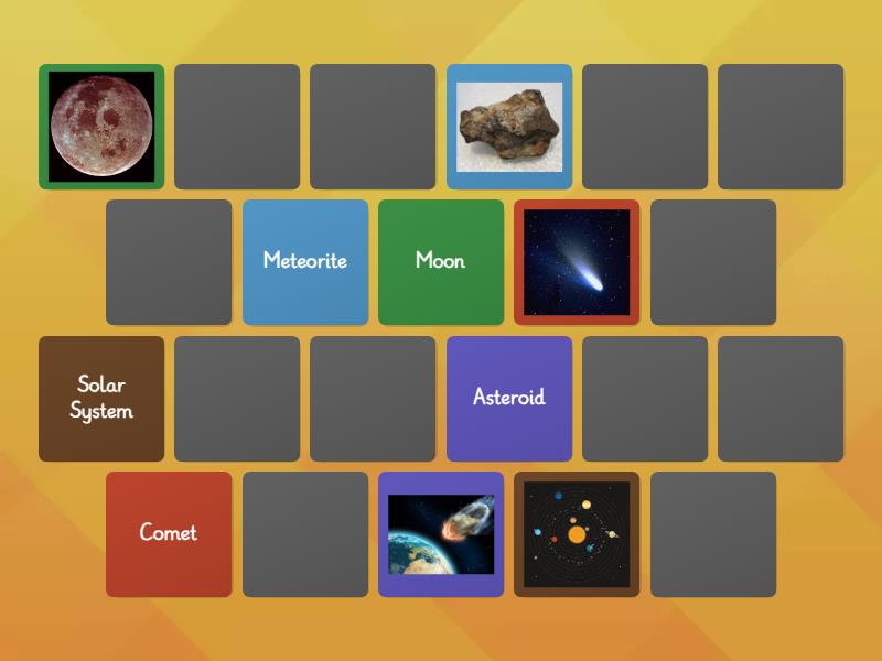 The Universe Vocabulary - Matching pairs