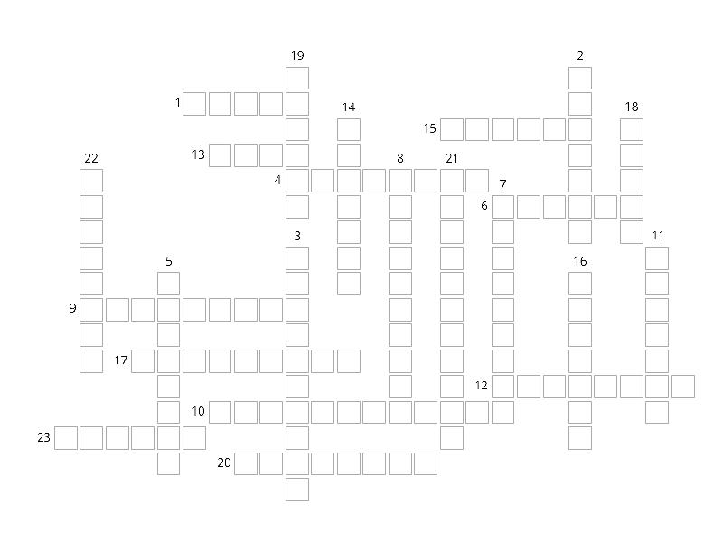 8b Unit 8 - Crucigrama