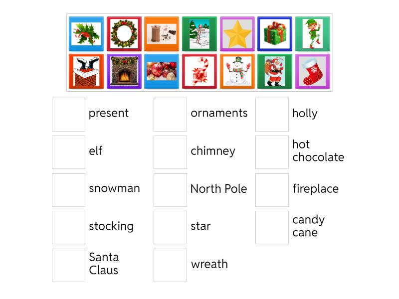 Christmas Vocabulary - Match up