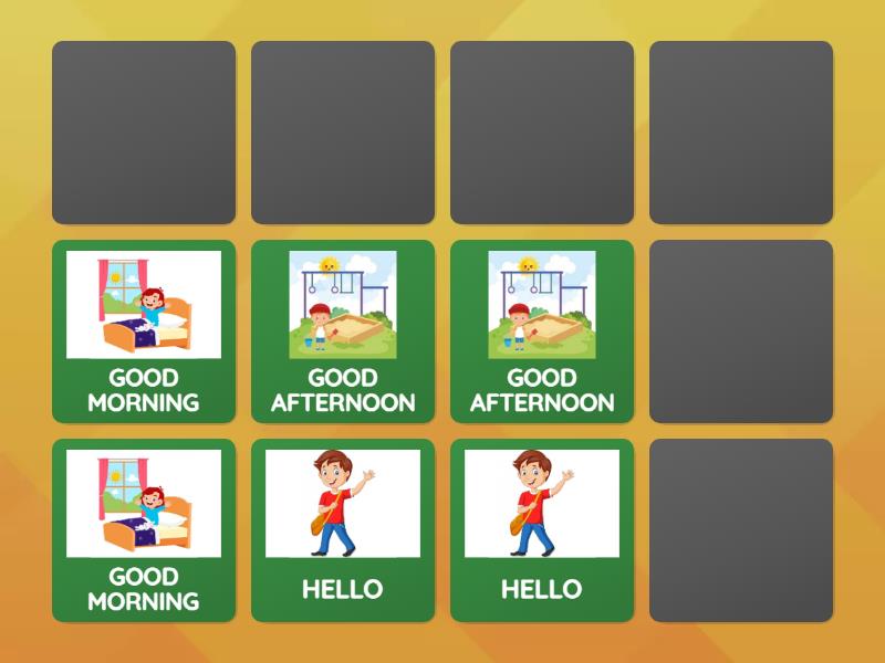 GREETINGS memoria game - Matching pairs