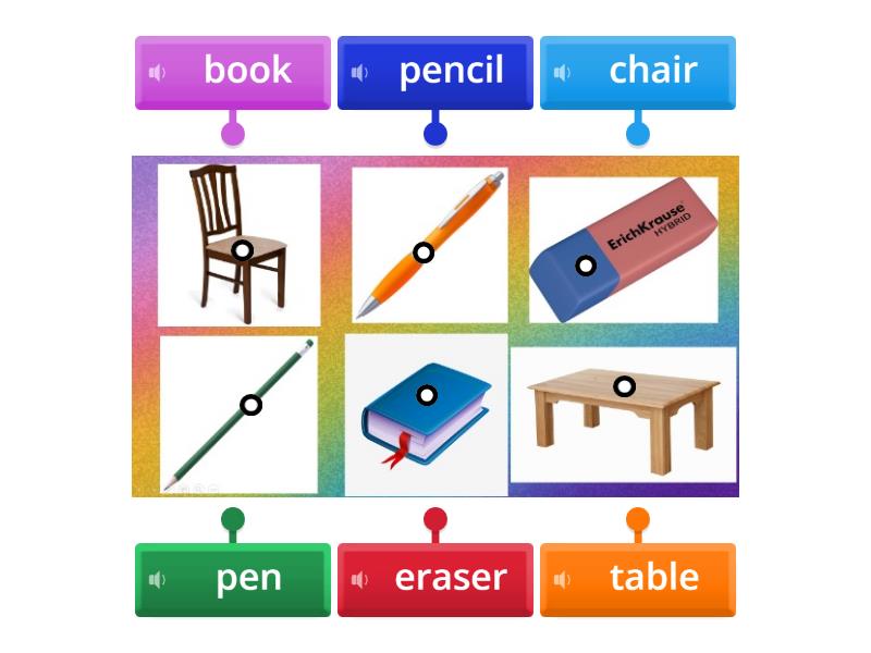 School objects - Labelled diagram