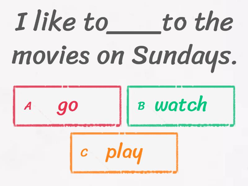 Verbs-Free Time - Quiz